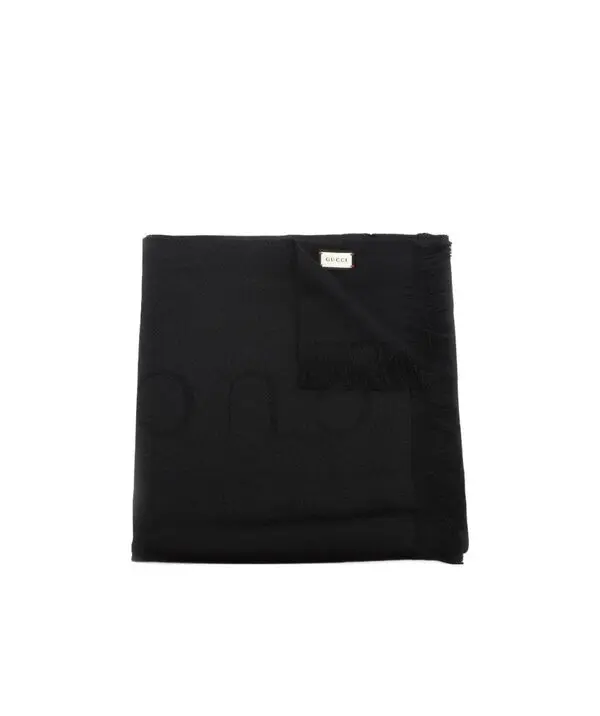 Gucci Logo Star Print Scarf - Black