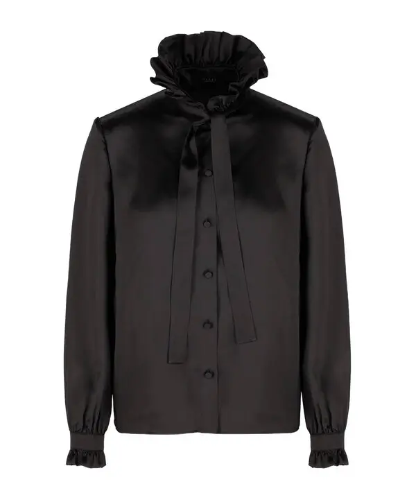 Gucci Long-sleeve Shirt With Bow Detail - Black