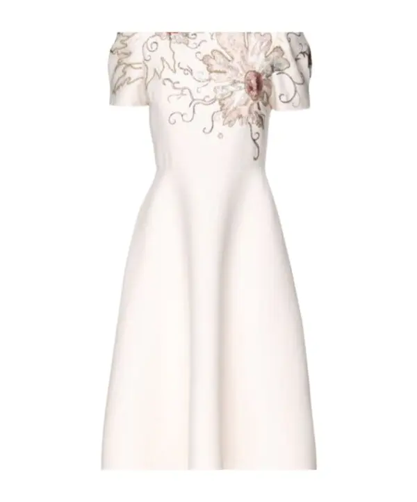 Valentino Garavani Floral-embroidered Sequin-embellished Dress - Ivory