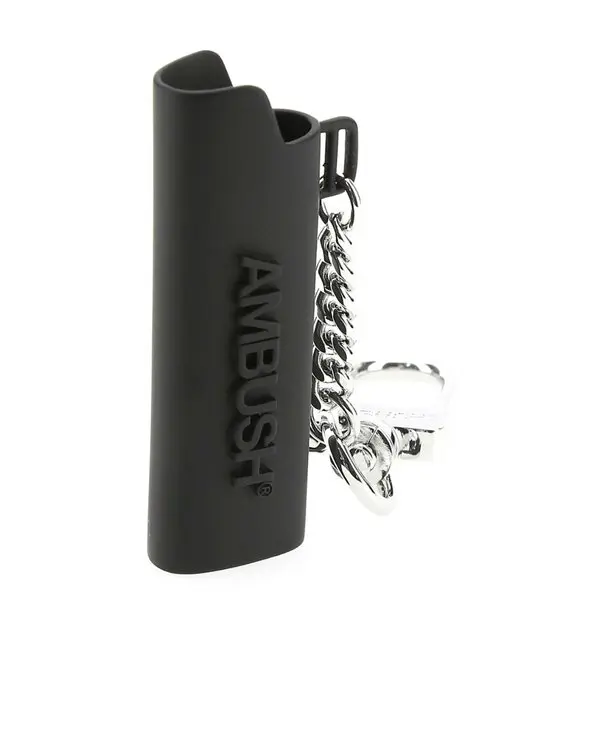 AMBUSH Logo Embossed Key Ring - Black