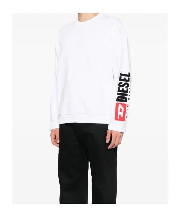 DIESEL® S-boxt-nc-div Crewneck Sweatshirt - White