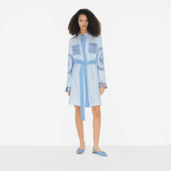 Burberry Monument-printed Satin Shirt Dress
