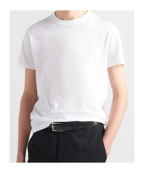 Prada Logo-patch Crewneck Three-pack T-shirts - White