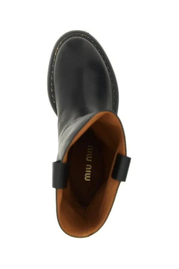 Miu Miu Round Toe Slip-on Boots