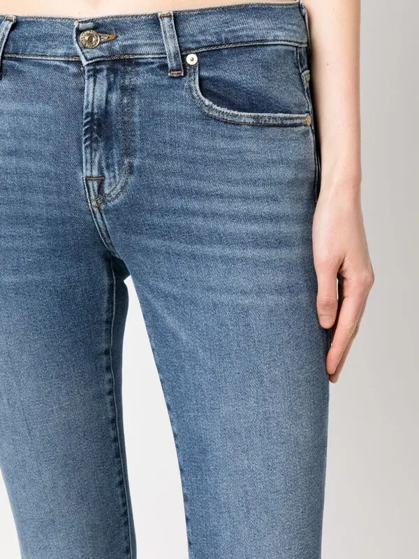 7 For All Mankind Bootcut Jeans With Quilted Trim