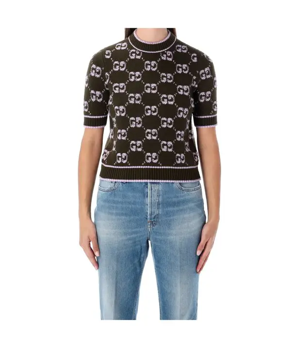 Gucci Gg Jacquard Knitted Top