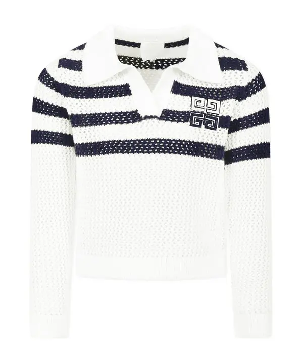 Givenchy 4g Logo Plaque Knit Sweater - White