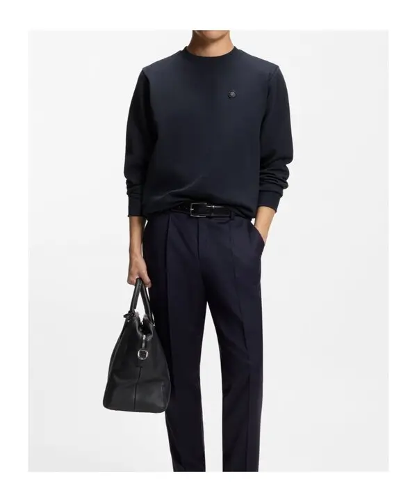 Hugo Boss Appliqué Crew-neck Sweatshirt - Dark Blue