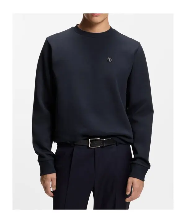 Hugo Boss Appliqué Crew-neck Sweatshirt - Dark Blue