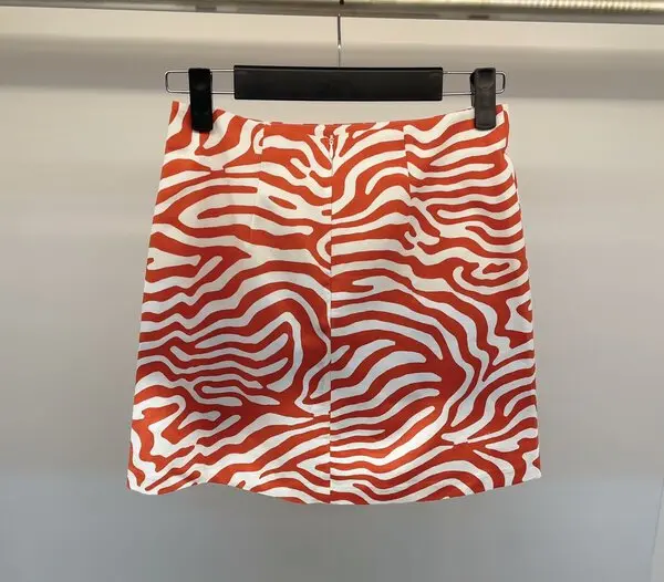 Sportmax Zebra Print Embroidered Skirt