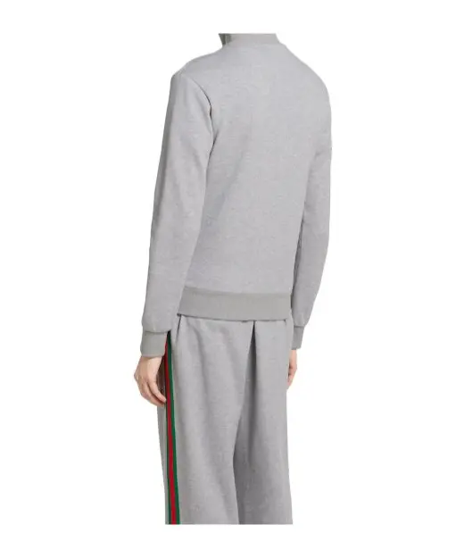 Gucci Logo Embroidered Zip-up Track Jacket - Grey