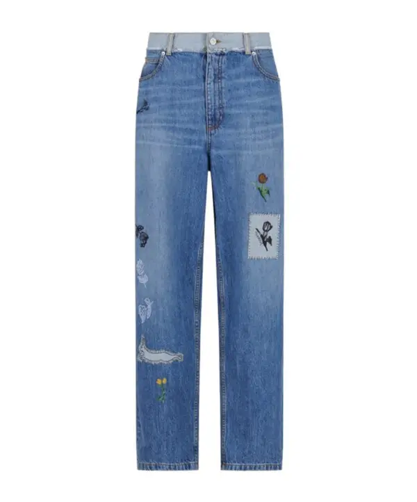 Marni Embroidered Denim Jeans - Blue
