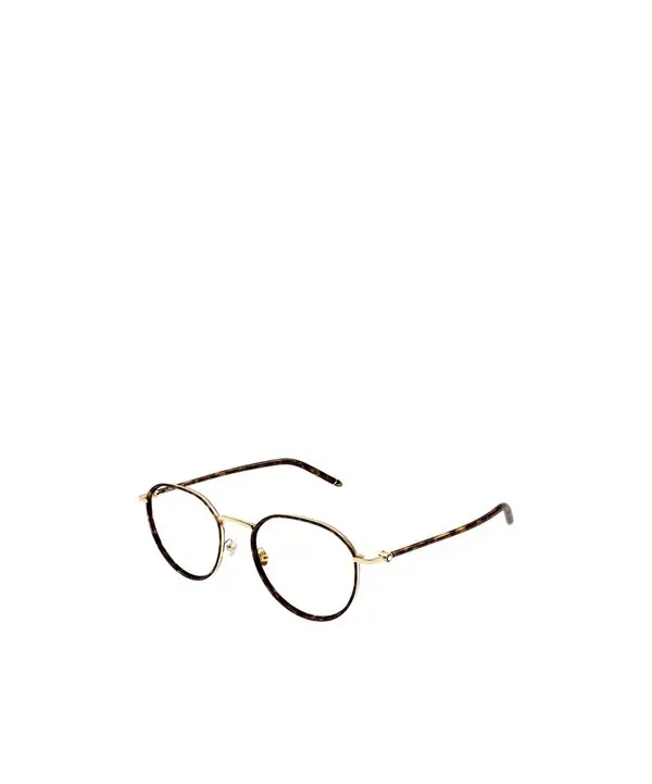 Montblanc Eyewear Rounded Optical Glasses With Tortoiseshell Accents - Black