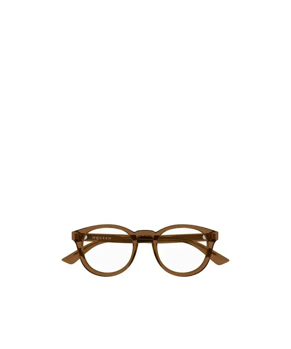 Alexander McQueen Round Frame Glasses - Brown