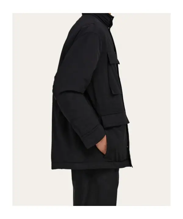 FERRAGAMO Technical Faille Caban Overcoat