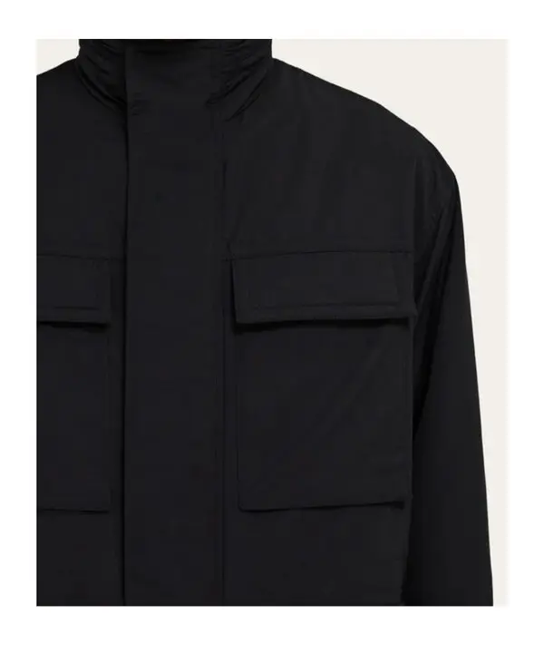 FERRAGAMO Technical Faille Caban Overcoat