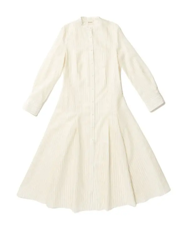 Khaite Striped Shirt Dress - Nude