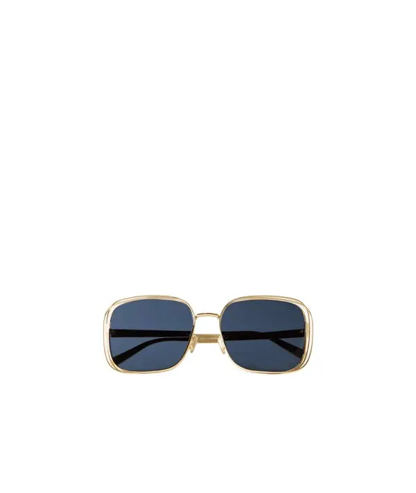 Dior Square Frame Sunglasses With Logo Detail - Gold
