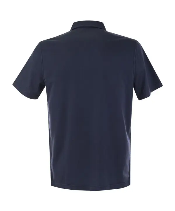 Fedeli Open Neck Polo Shirt - Blue