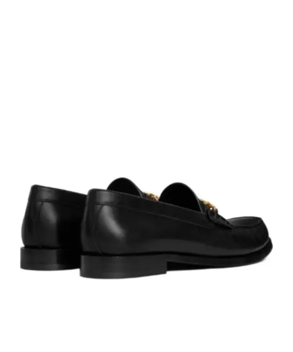 Celine Luco Triomphe Chain Loafer In Calfskin - Black