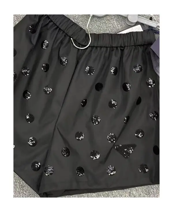 Prada Re-nylon Sequined Polka Dot Shorts