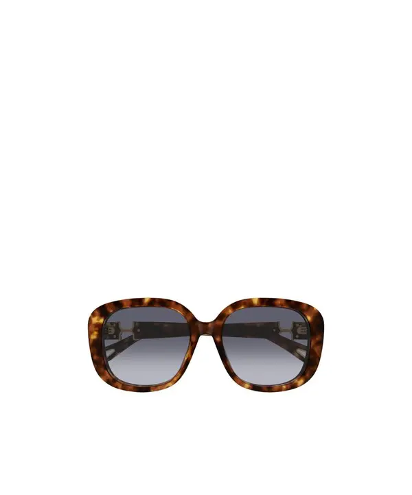 Chloé Eyewear Tortoiseshell Oval Sunglasses - Gray