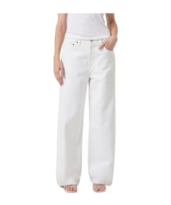 AGOLDE Low Slung Baggy Wide Leg Jeans - Milkshake