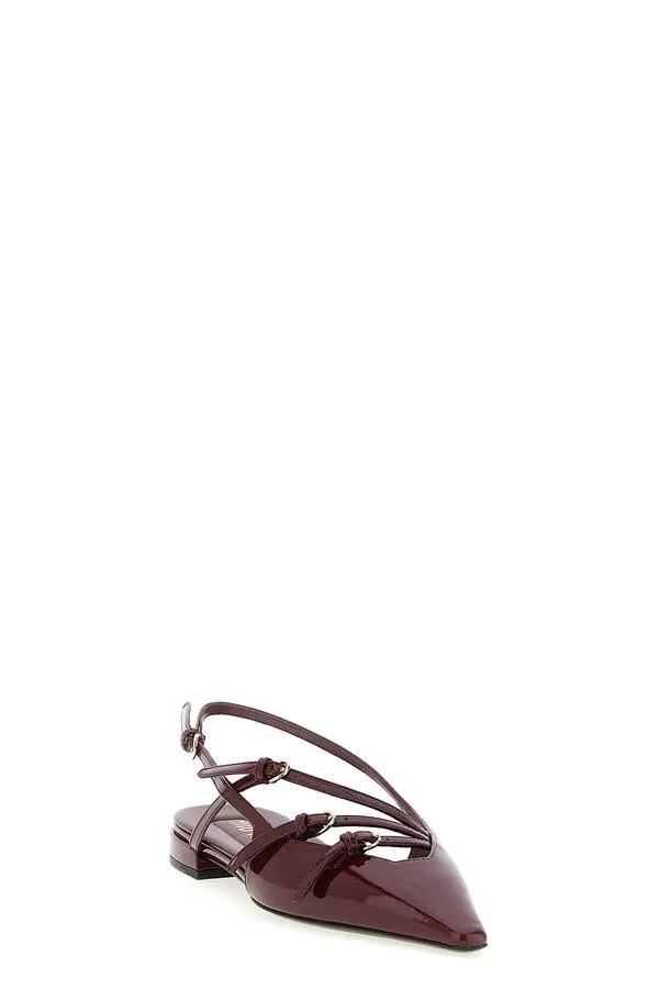 Miu Miu Pointed Toe Slingback Ballerinas - Red