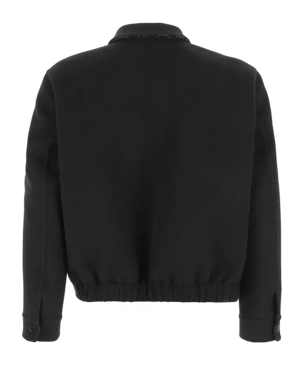 Gucci Collared Zip-up Jacket - Black