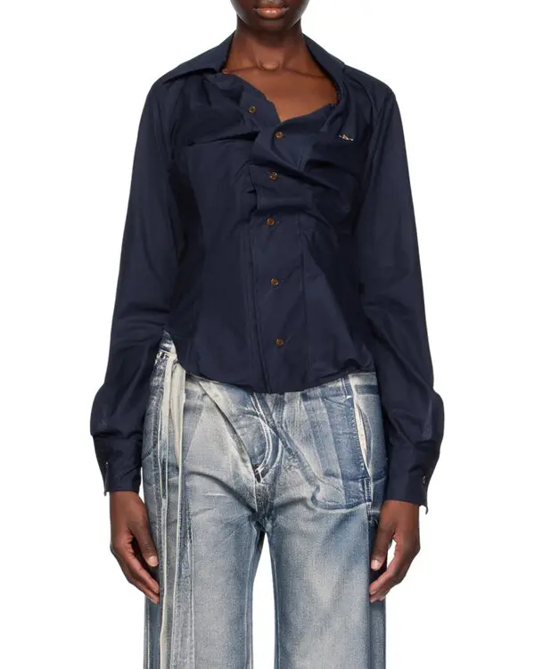 VIVIENNE WESTWOOD Asymmetrical Button-front Shirt - Black