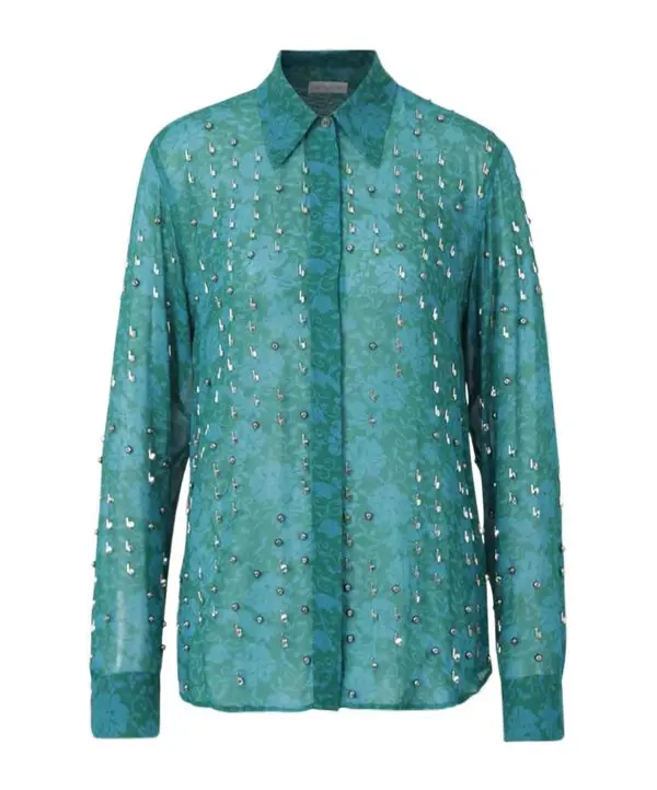 Dries Van Noten Floral-printed Embellished Shirt