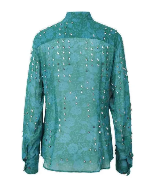 Dries Van Noten Floral-printed Embellished Shirt