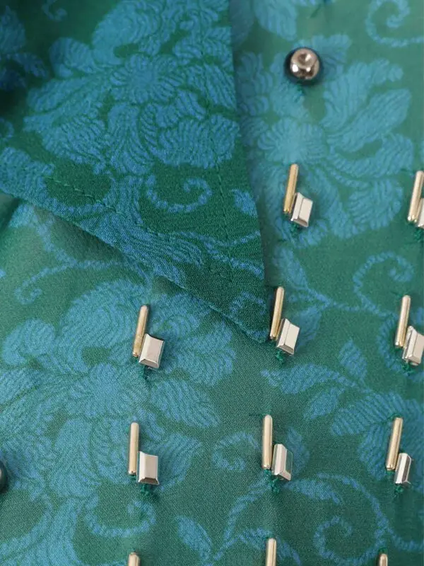 Dries Van Noten Floral-printed Embellished Shirt