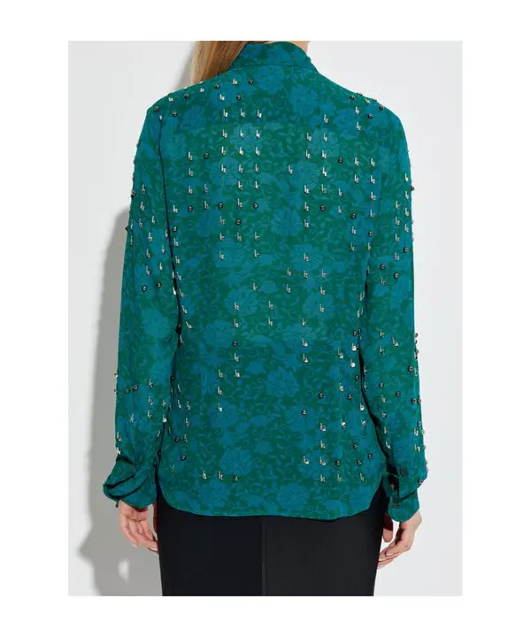 Dries Van Noten Floral-printed Embellished Shirt