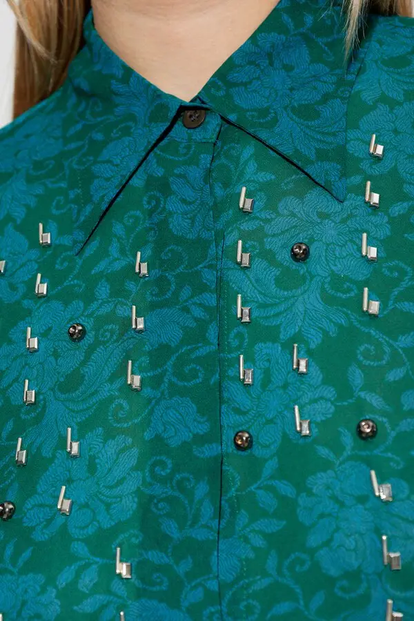 Dries Van Noten Floral-printed Embellished Shirt