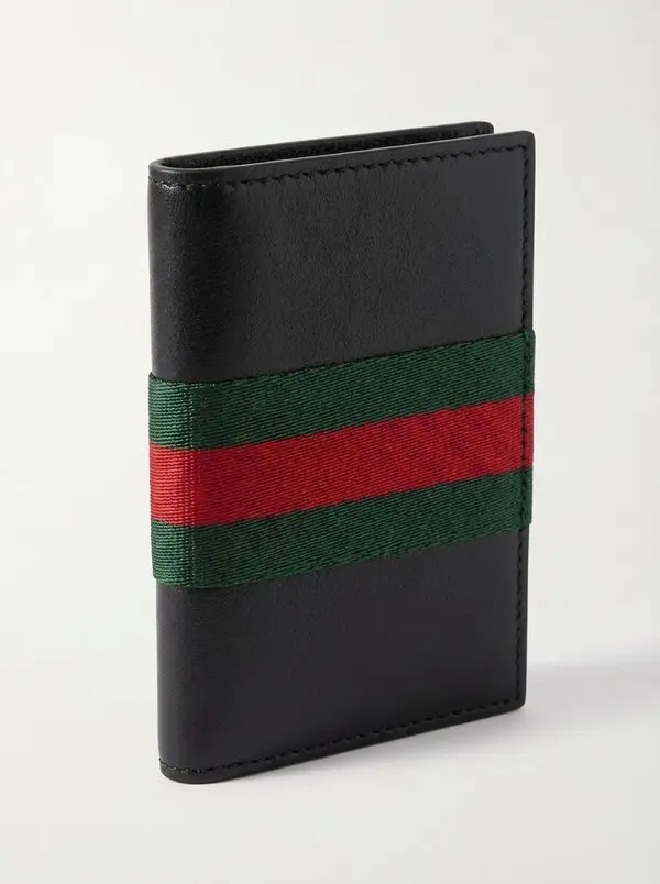 Gucci Web Trademark Card Case - Black