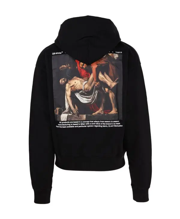 Off-White Caravaggio Print Hooded Sweatshirt - Black