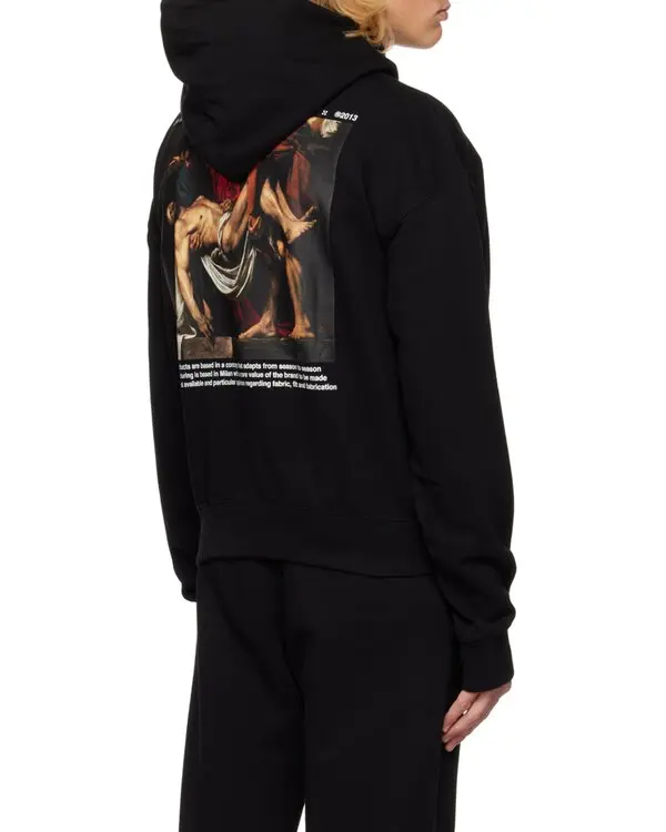 Off-White Caravaggio Print Hooded Sweatshirt - Black