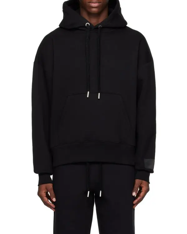 AMI Paris Long-sleeved Drawstring Hoodie - Black
