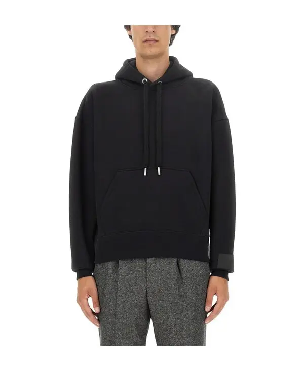 AMI Paris Long-sleeved Drawstring Hoodie - Black