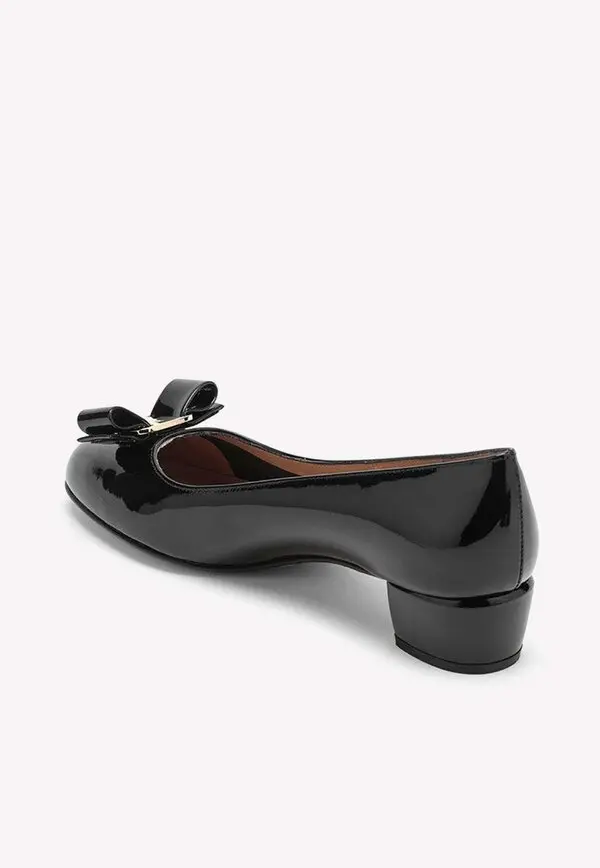 FERRAGAMO Bow Detailing Ballet Flats - Black