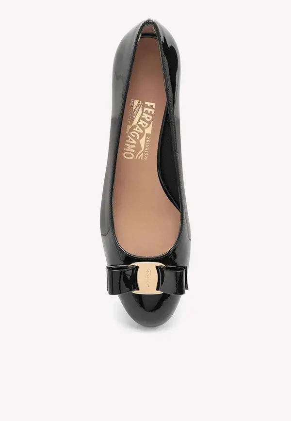 FERRAGAMO Bow Detailing Ballet Flats - Black