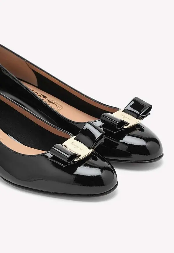 FERRAGAMO Bow Detailing Ballet Flats - Black