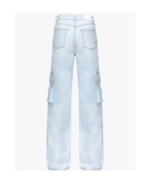 Pinko High Rise Straight Leg Cargo Jeans