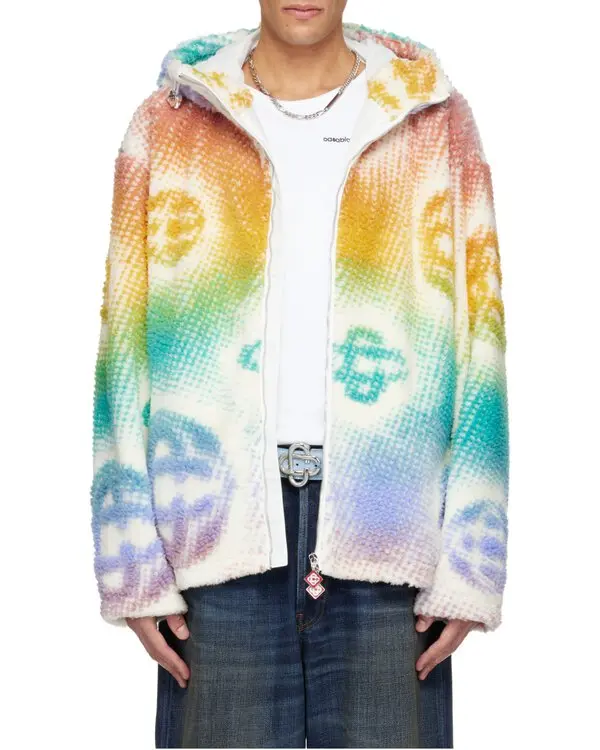 Casablanca Monogram Zip-up Hooded Jacket - Multicolor