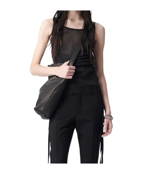 ANN DEMEULEMEESTER Mara Cropped Tank Top - Black