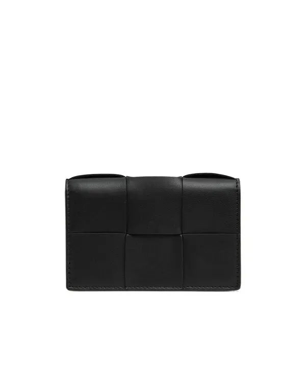 Bottega Veneta Intrecciato Button Wallet - Black