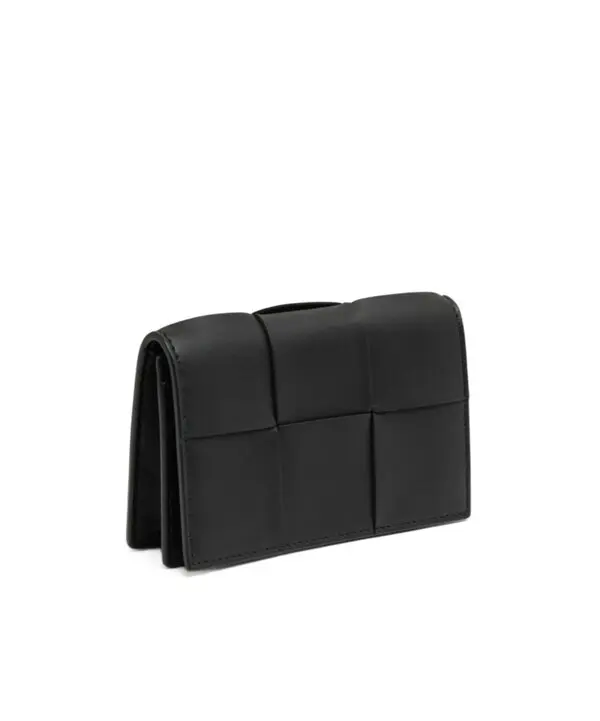 Bottega Veneta Intrecciato Button Wallet - Black