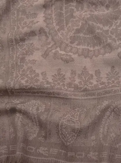Etro Wool Throw Blanket With Floral Paisley Motif - Grey