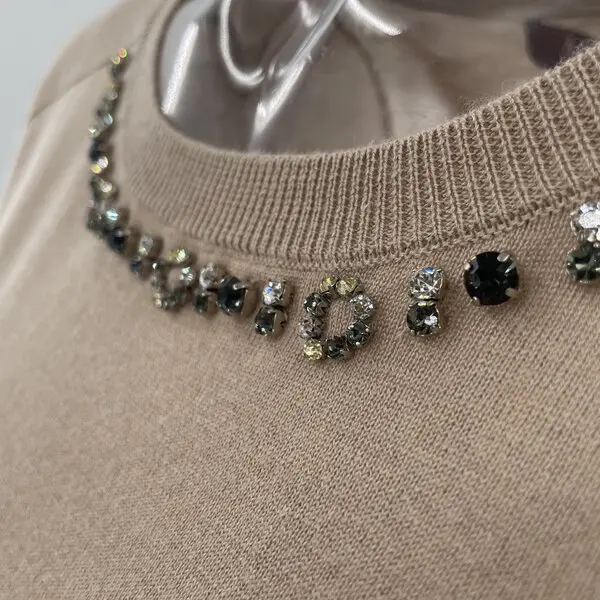 Max Mara Embellished Round Neck Fine Knit Sweater
